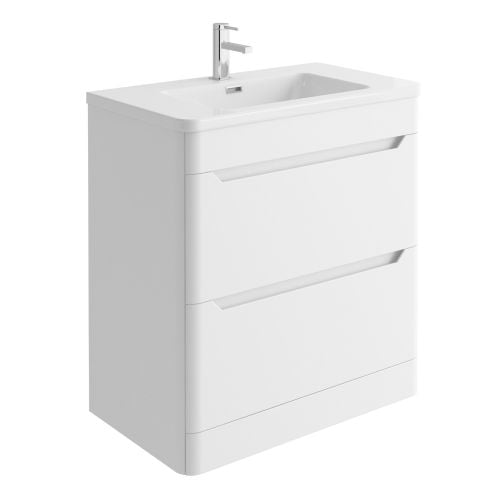 Ellis 800mm Freestanding White Vanity Unit with Basin | Easy Bathrooms