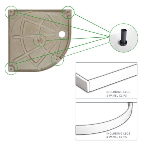 Shower Tray Riser Kit | Shower Tray Panel and Leg Set Kit A