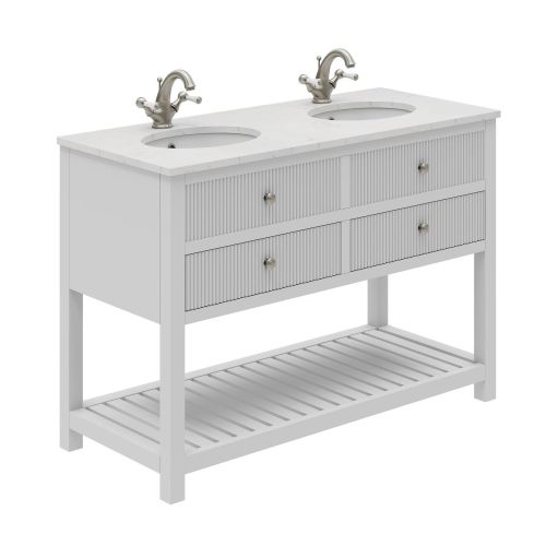 Addison Ribbed White 1200mm Floor Standing Vanity Unit | Fluted White ...