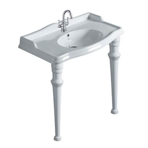 Alaric Console Basin with Ceramic Legs | White Ceramic Bathroom Basin ...