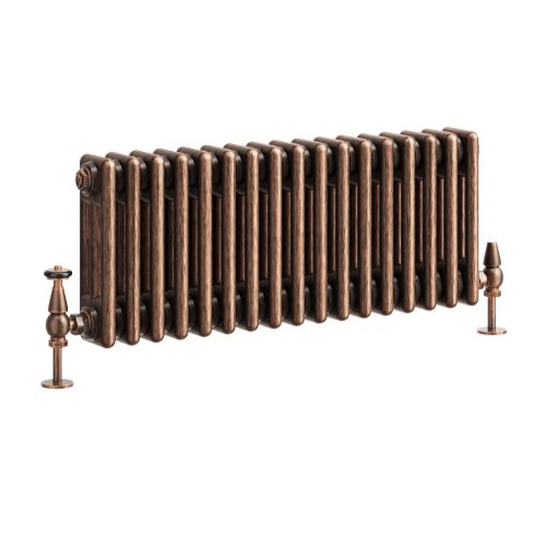 Clement Antique Copper Triple Horizontal Column Radiator - 300x785mm ...