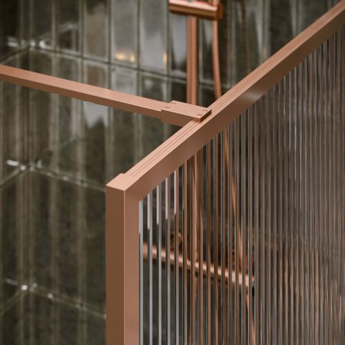Amien Brushed Bronze Shower Screen Straight Support Bar | Brushed ...