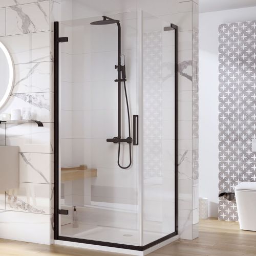 Lanka Shower Side Panel 900mm - Matt Black | Shower Screens & Side Panels