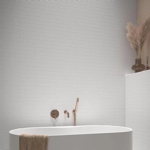 Accordion Ribbed White Matt Ceramic Tile | Fluted Tiles | Easy Bathrooms