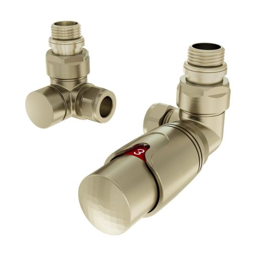 EastBrook Brushed Gold Corner Radiator Valve | Gold Radiator Valves