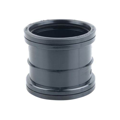 Wavin Osma Soil Black PVC-U Double Socket Slip Coupler 110mm - 4s105b ...