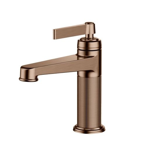 Downton Bright Copper Textured Basin Tap | Ribbed Basin Tap