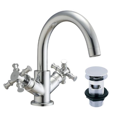 Butler Traditional Chrome Mono Basin Mixer Tap & Waste | Easy Bathrooms