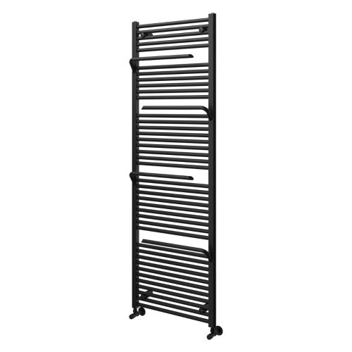 Jenka Matt Black Heated Towel Rail - 1800x600mm | Black Bathroom Radiator