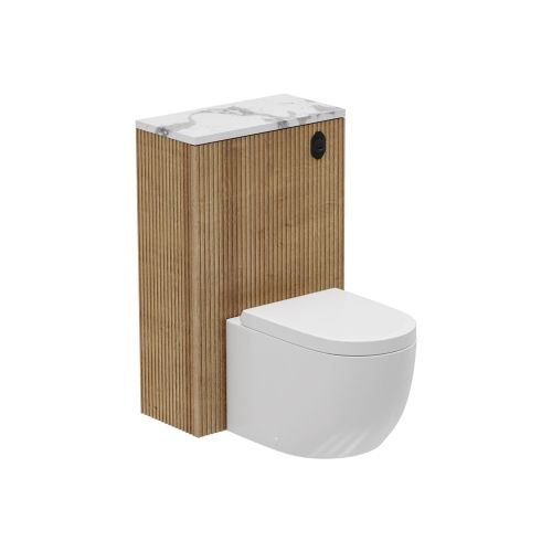 Revel Ribbed WC Unit in Natural Oak | Modern WC Units