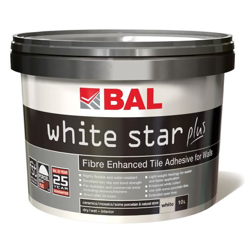 BAL White Star Plus Ready Mixed Adhesive – 10L | Easy Bathrooms & Tiles