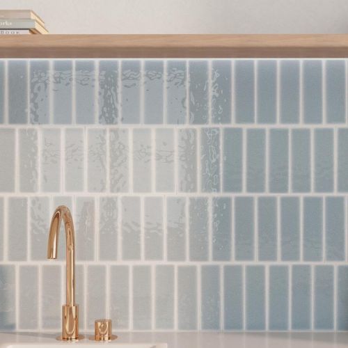 Santa Cruz Azul Base Gloss Brick Tile | Blue Metro Tiles