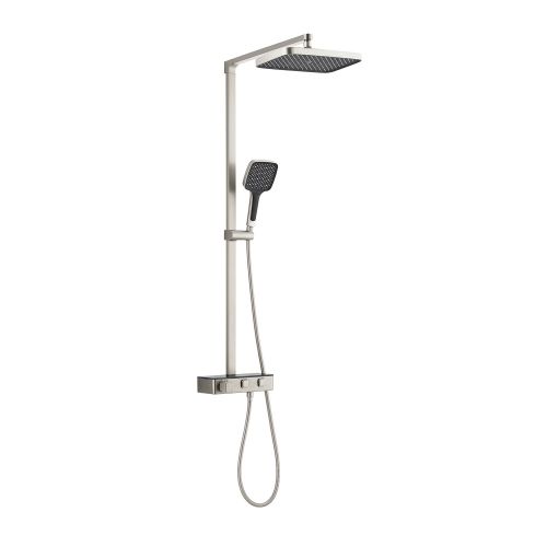 Flint Brushed Nickel Thermostatic Shower Pack | Square Shower Packs