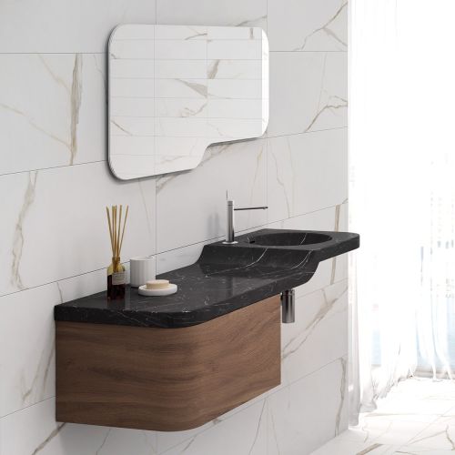 Corvette Gold Marble Matt Porcelain Tile - 333x650mm | Calacatta Marble ...