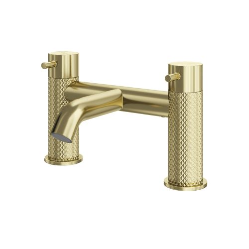 Moray Champagne Gold Textured Bath Filler Tap | Knurled Taps