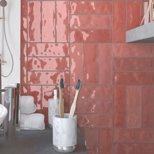 Napoli Burdeos Gloss Porcelain Brick Tile | Subway Tiles