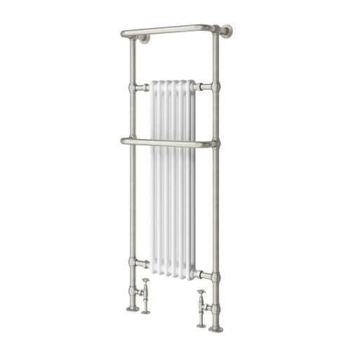 Hive White & Nickel Traditional Heated Towel Radiator – 1500x583mm ...