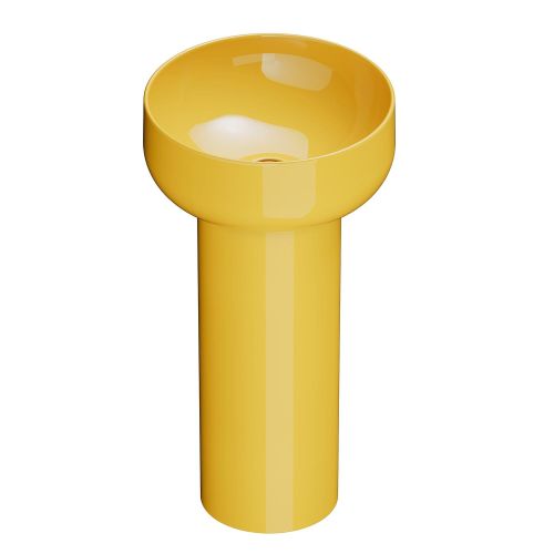 Round Basin & Full Pedestal in Narciso Gloss | Coloured Basins