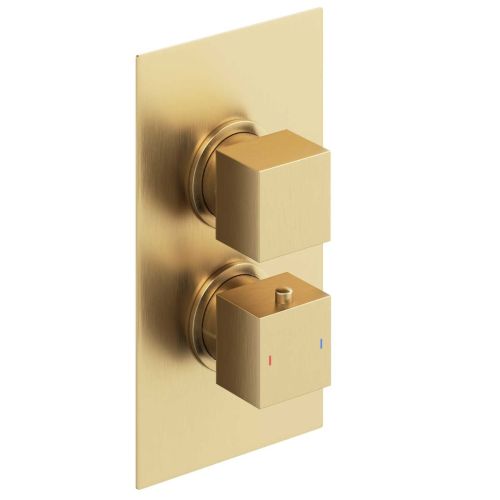 Zena Single Outlet Square Concealed Valve – Brushed Gold | Shower Valves