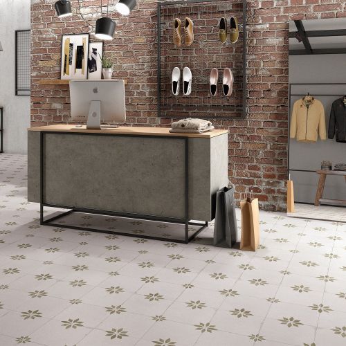 Safari Sage Matt Porcelain Tile | Patterned Wall & Floor Tiles