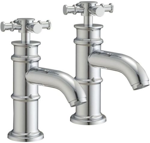 Butler Traditional Chrome Basin Pillar Taps (Pair) | Easy Bathrooms