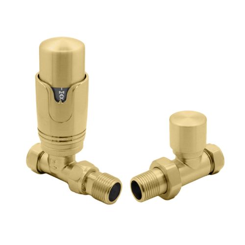 Easy Bathrooms Straight Thermostatic Radiator Valves (Pair) – Gold ...
