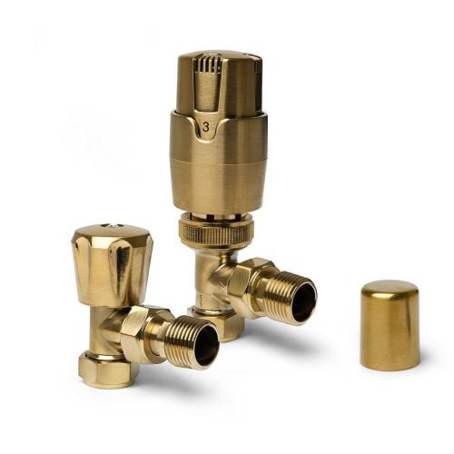 Easy Bathrooms Angled Thermostatic Radiator Valves (Pair) – Gold ...