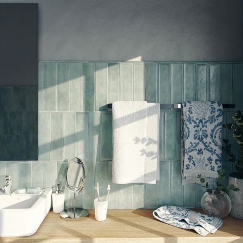 Navajo Glass Gloss Ceramic Brick Tile – 75x300mm | Easy Bathrooms