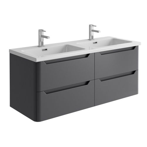 Ellis 1200mm Wall Hung Charcoal Vanity Unit with Basin | Easy Bathrooms